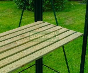 Timber slatted staging