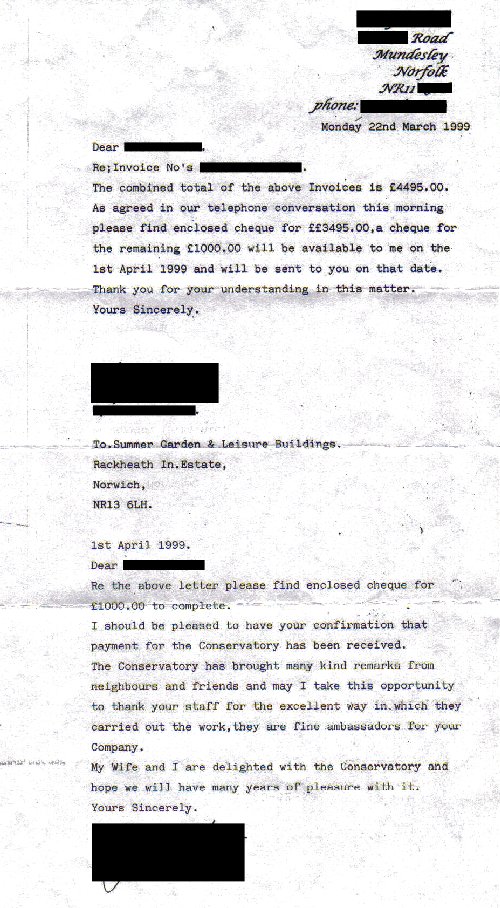 Customer Letters