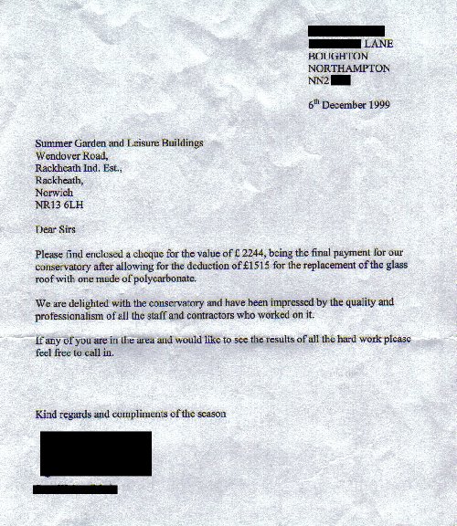 Customer Letters