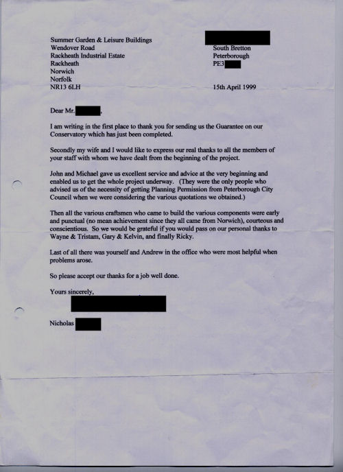 Customer Letters